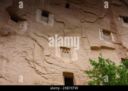The wall of Zelve Monastery with carved holes. Cappadocia, Turkey Stock ...