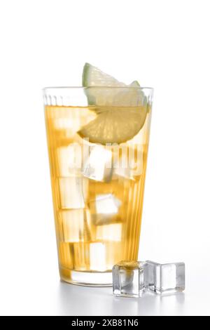 Fresh ginger ale drink isolated on white background Stock Photo - Alamy