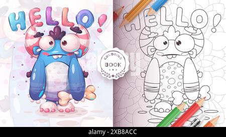 How to Draw a Monster. Step by Step Drawing Tutorial. Draw Guide ...