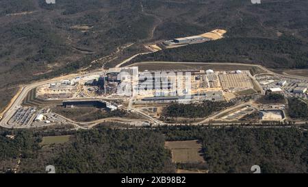 AERIAL VIEW. Construction site of ITER: an international megaproject ...