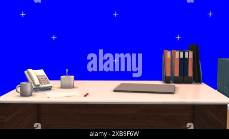 Laptop with green screen and blue chroma key background Stock Photo - Alamy
