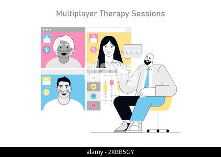 Gamification in Psychotherapy concept. Therapist using interactive ...