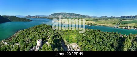 Aerial image of Butrinti national park in Sarande, Albania Stock Photo ...