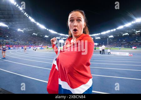 Rome, Italy 20240611. Marie-Therese Obst in the javelin final during the European Athletics ...
