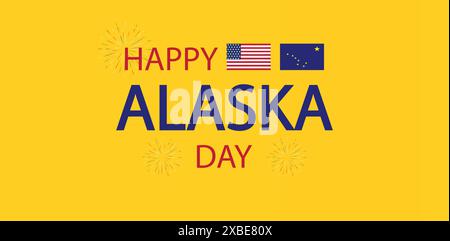 Happy Alaska Day A Festive Text with Flag Illustration Stock Vector ...
