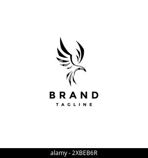 Simple Bold Crow Logo Design. Bold Crow's Stripes Spreading Its Wings ...