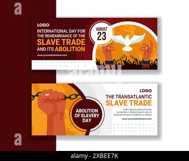 Slave Trade and Abolition Day Horizontal Banner Cartoon Hand Drawn ...