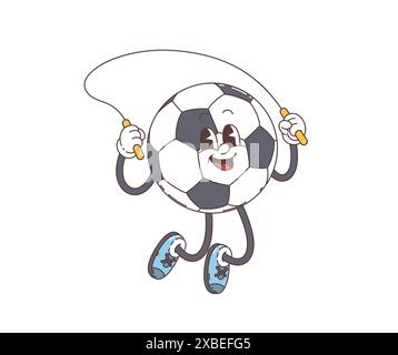 Cartoon groovy soccer ball character for hippie style or trippy art ...