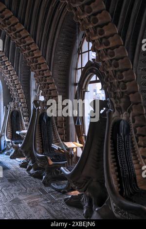 Ceiling design of the Giger Bar in Gruyeres Stock Photo - Alamy