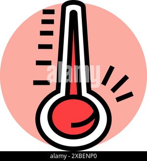 rising temperature gauge progress color icon vector illustration Stock ...