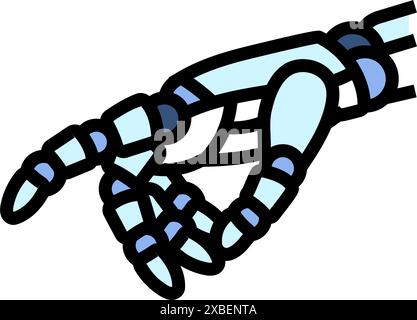 touch robot hand gesture color icon vector. touch robot hand gesture ...