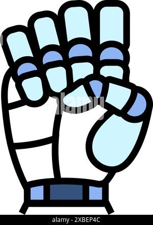 fist robot hand gesture color icon vector illustration Stock Vector ...