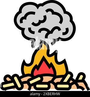 emissions wood pellets color icon vector. emissions wood pellets sign ...