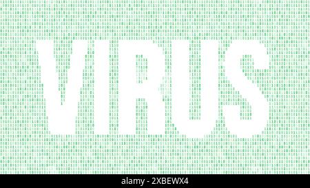 Virus sign cut out from digital binary code. Computer virus concept ...