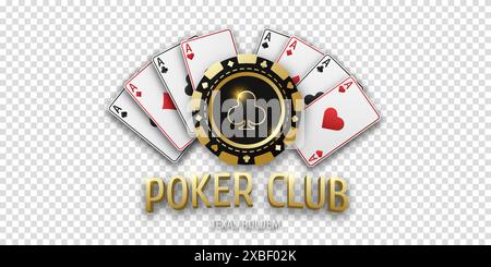 Poker Club. Realistic playing token chips diamonds and playing ace ...