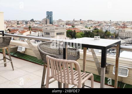 Madrid, Spain- April 8, 2024: Azotea rooftop cafe in Circulo de Bellas ...