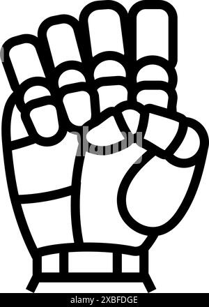 fist robot hand gesture line icon vector illustration Stock Vector ...