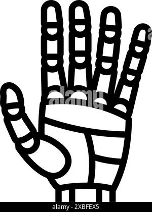 palm robot hand gesture line icon vector illustration Stock Vector ...