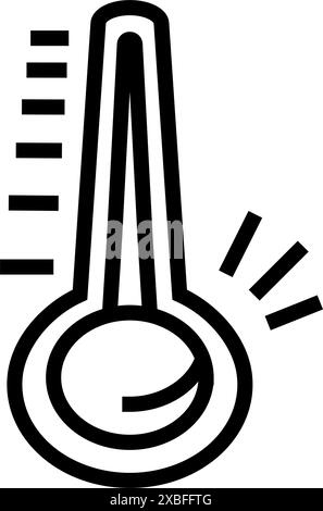 rising temperature gauge progress line icon vector illustration Stock ...