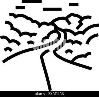 road leading forward progress line icon vector. road leading forward ...