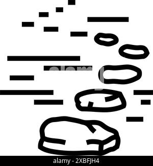 stepping stones progress line icon vector. stepping stones progress ...