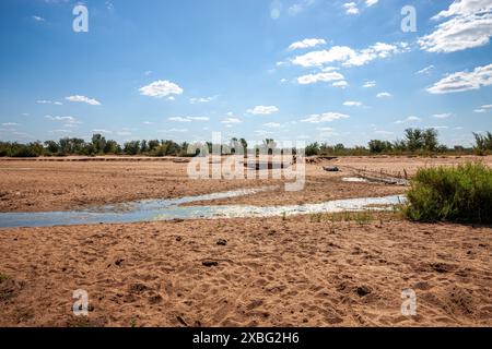 Mozambique, Gaza, Mapai, Limpopo River at the end of rainy season and ...
