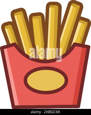 Isolated french fries simple cartoon illustration Stock Vector Image ...