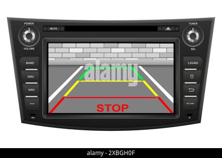 car multimedia with touchscreen vector illustration isolated on white ...