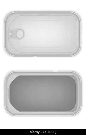 metal rectangular jar for products vector illustration isolated on ...