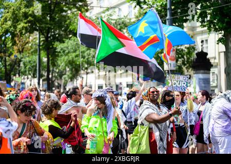 The Rainbow Pride parade, as part of the Vienna Pride festival in ...