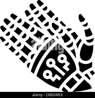 clap applause robot hand gesture glyph icon vector. clap applause robot ...