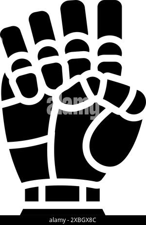 fist robot hand gesture glyph icon vector. fist robot hand gesture sign ...