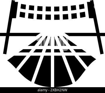 marathon finish line progress glyph icon vector. marathon finish line ...