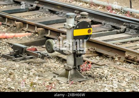 A lower quadrant semaphore signal and a ground shunting signal at ...