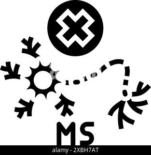 multiple sclerosis disease glyph icon vector illustration Stock Vector ...