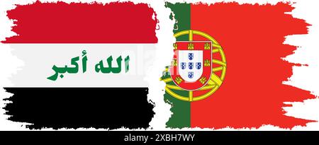 Iraq and Portugal grunge flags connection, vector Stock Vector Image ...