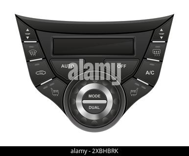 car climate control panel vector illustration isolated on white ...