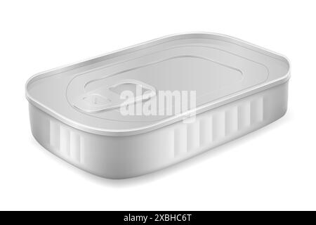 metal rectangular jar for products vector illustration isolated on ...