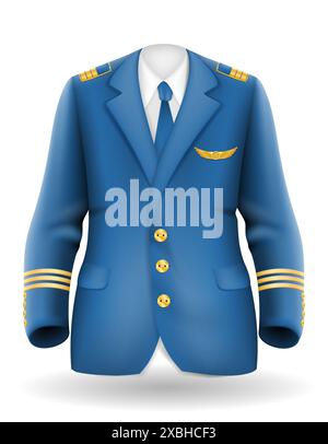 pilot uniform suit work clothes vector illustration isolated on white ...