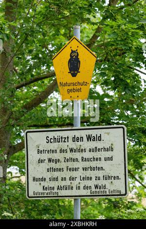 information sign, Gelting Birk Nature Reserve, Gelting Bay, Schleswig ...