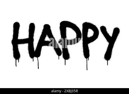 Isolated HAPPY BIRTHDAY quote. Spray paint graffiti stencil Stock ...