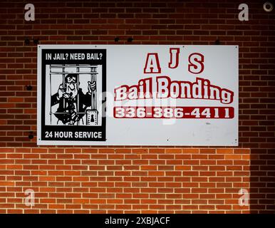 Dobson, NC, USA-June 1, 2024: The Surry County Courthouse was designed ...