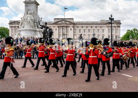 The Band Of The Welsh Guards Take Part In The Changing of The Guard Ceremony, Buckingham Palace ...
