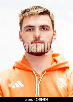 Jacob Whittle during a Team GB Paris 2024 swimming team media day at ...