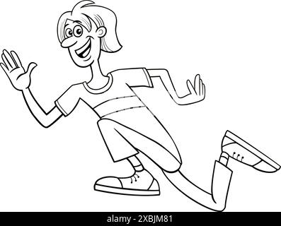 coloring page with running man cartoon Stock Vector Image & Art - Alamy