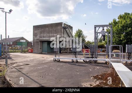 Water tank at Overton Lane, King's Lynn in brutalist architecture Stock ...
