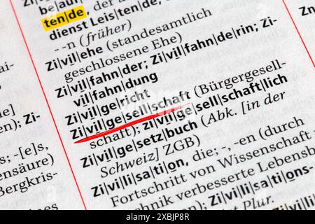 Symbol image Zivilgesellschaft (civil society) excerpt from the Duden ...