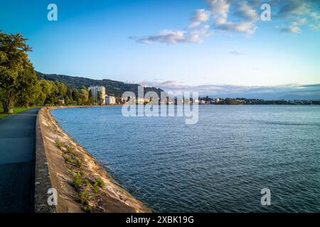 nice landscapes on Pipeline at the Lake Constance Stock Photo - Alamy