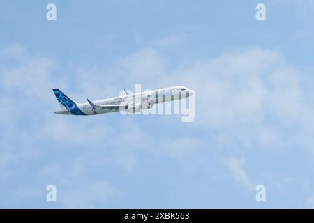 Demonstration flight of the narrow-body airliner Airbus A321XLR Stock ...