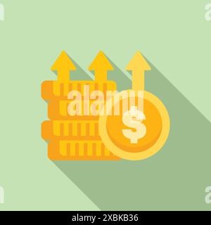 coins stack with growing chart arrows wealth saving and investment concept continuous one line ...